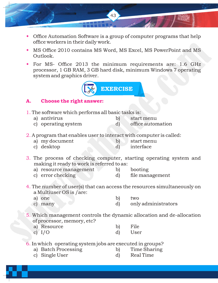 Fundamentals Of Operating System Unit 2 Computer 9th Text Book