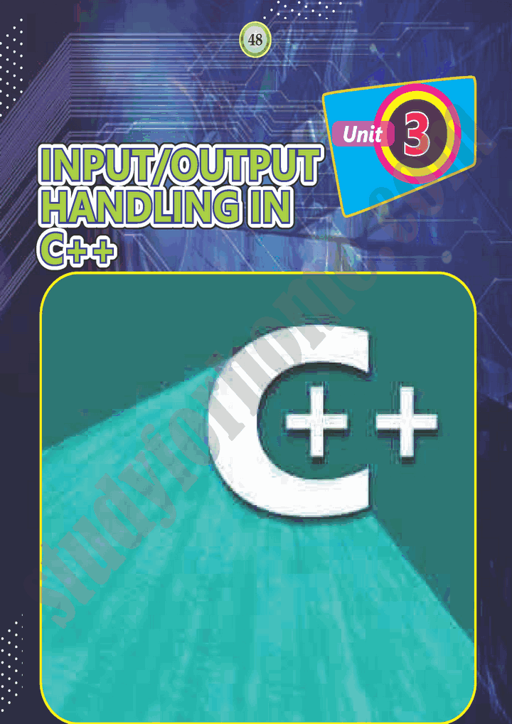 Input Output Handling In C Unit 3 Computer Science 10th Text Book