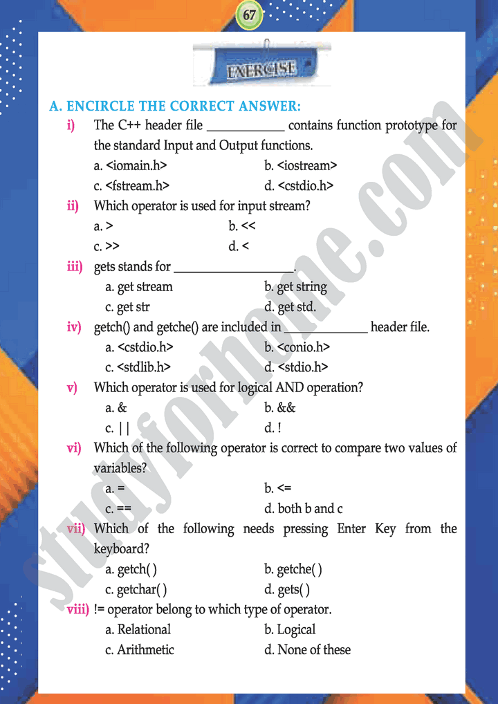 Input Output Handling In C Unit 3 Computer Science 10th Text Book